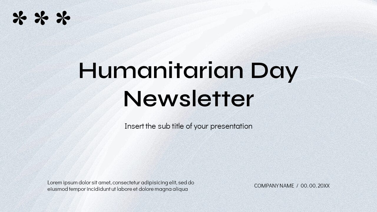 Humanitarian Day Newsletter Google Slides PowerPoint Templates