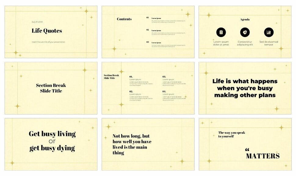 Life Quotes Free Google Slide Themes and PowerPoint Templates