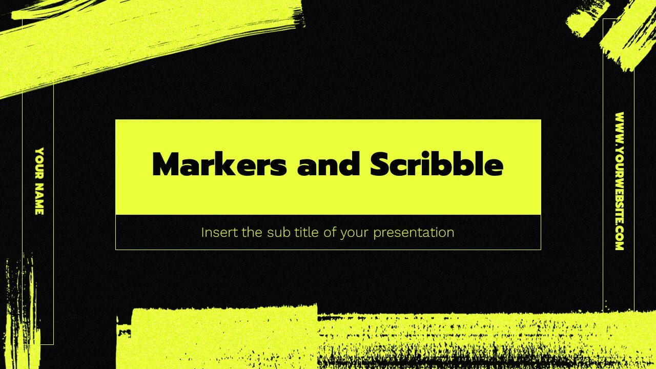 Markers and Scribble Google Slides Theme PowerPoint Templates