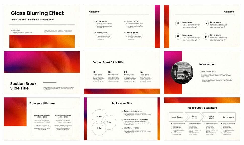 Glass Blurring Effect Google Slide Themes PowerPoint Templates