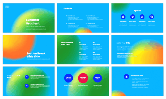 Summer Gradient Google Slides Themes PowerPoint Templates