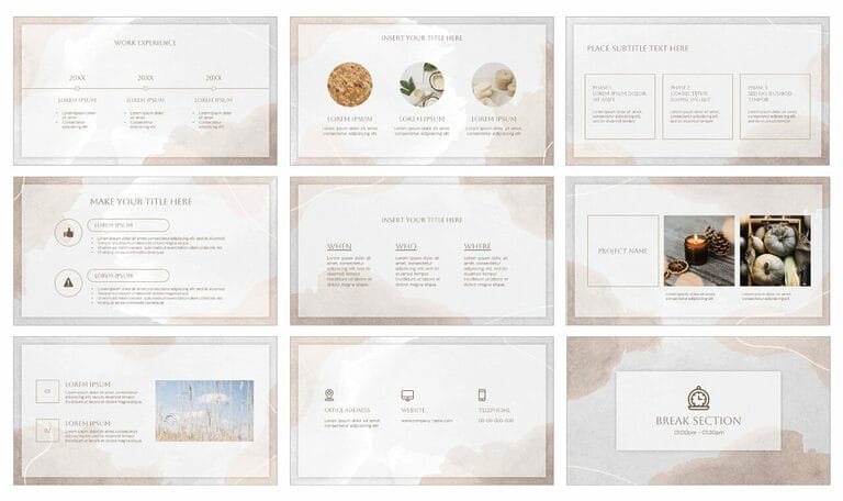 Organic Shape Design Google Slide Themes PowerPoint Template