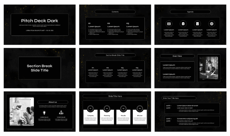 Pitch Deck Dark ver Google Slides Themes PowerPoint Templates