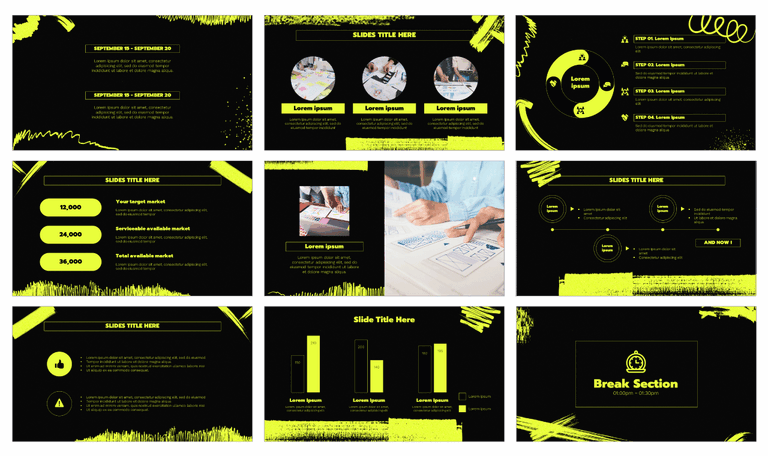 Markers and Scribble Google Slides Theme PowerPoint Templates