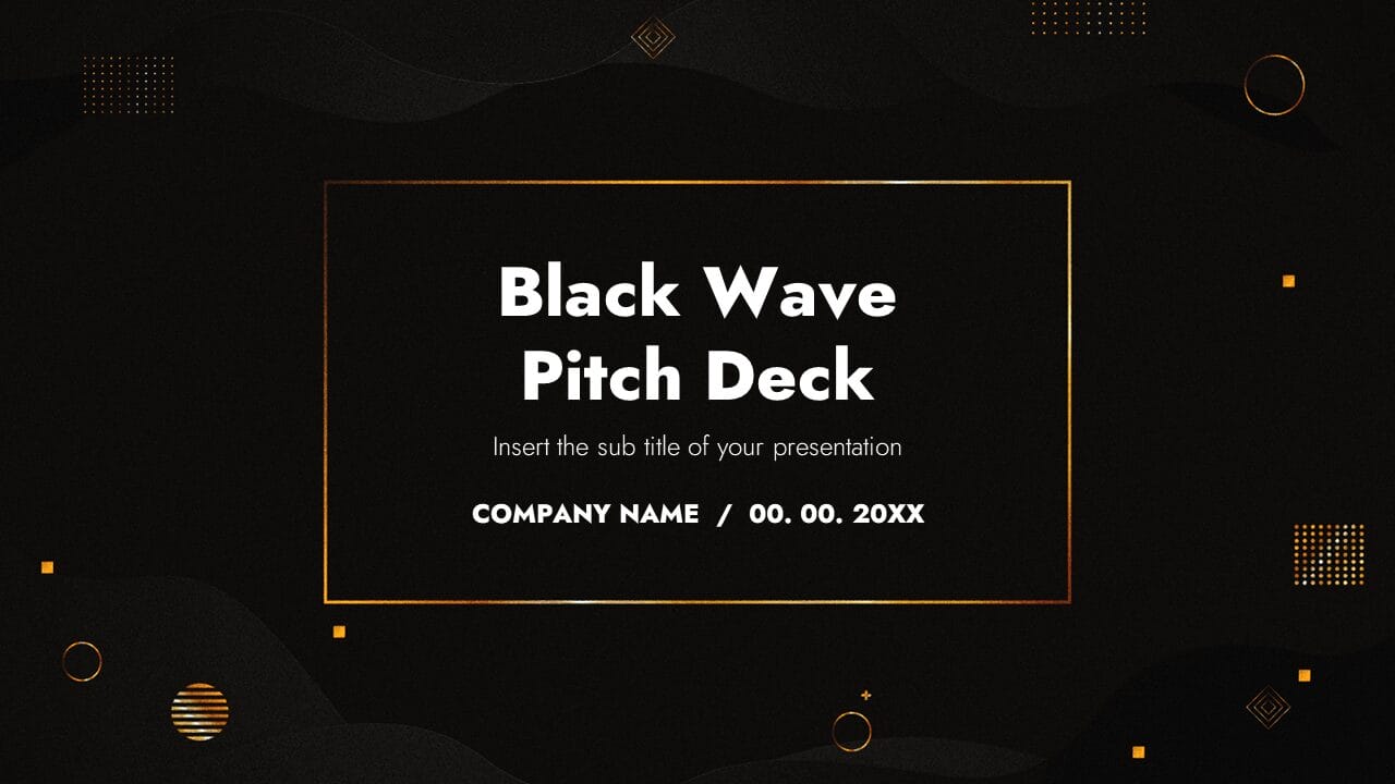 Black Wave Pitch Deck Google Slides Theme PowerPoint Template
