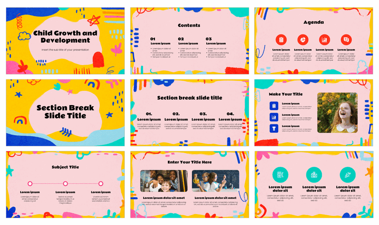 Child Growth and Development Free Google Slides PPT Templates