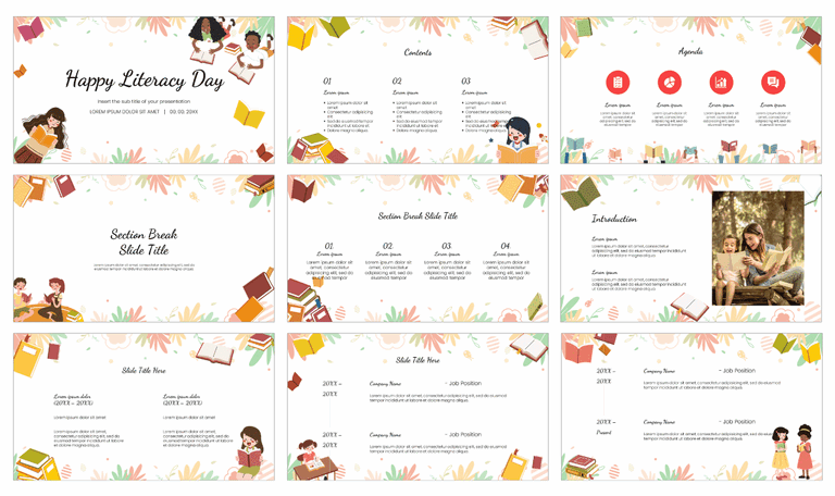Happy Literacy Day Google Slides Themes PowerPoint Templates