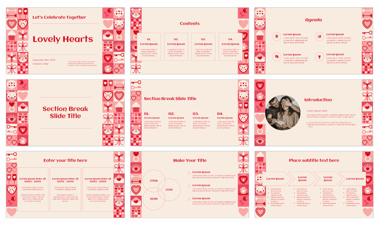 Lovely Hearts Free Google Slides Thmes PowerPoint Templates
