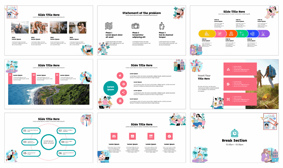 Travel and Route Plan Google Slides Theme PowerPoint Templates