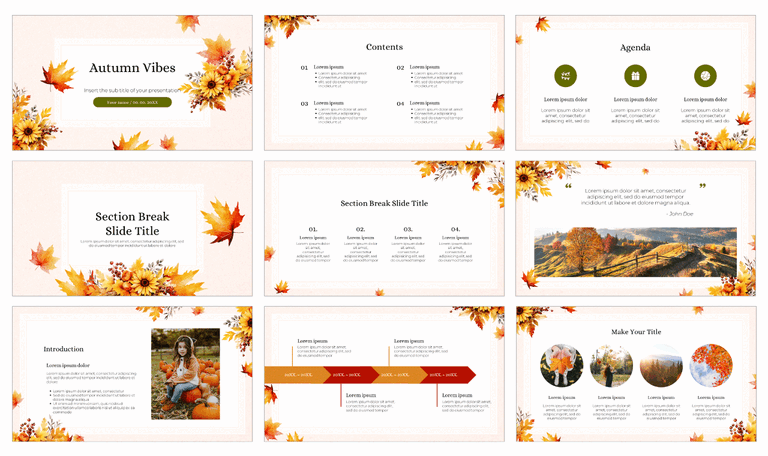 Autumn Vibes Presentation Templates - Google Slides PowerPoint