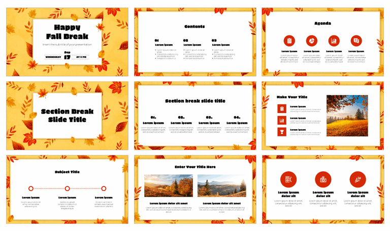 Happy Fall Break Free Google Slides Theme PowerPoint Template