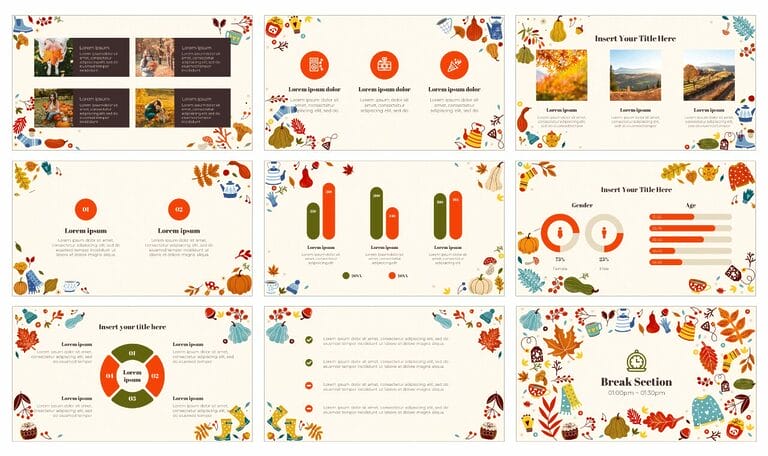 Hello Autumn Presentation Templates - Google Slides PowerPoint
