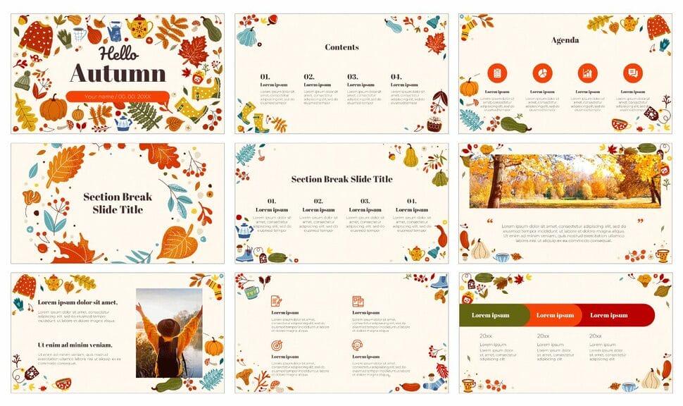 Hello Autumn Presentation Templates - Google Slides PowerPoint