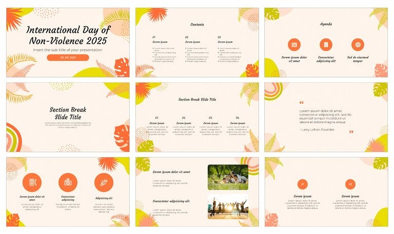 International Day of Non-Violence 2025 Google Slide PPT Template