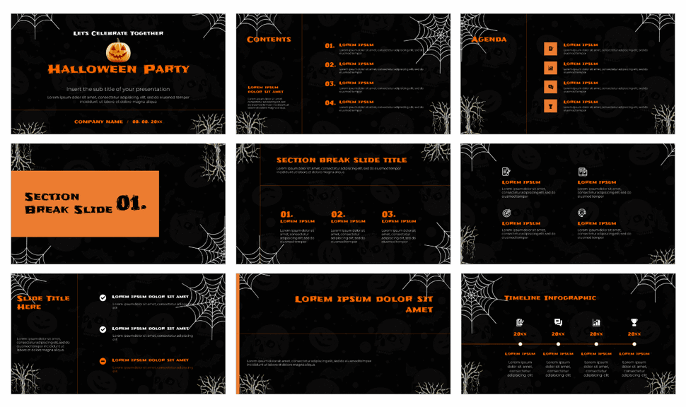 Scary Halloween Party Google Slides Theme PowerPoint Template