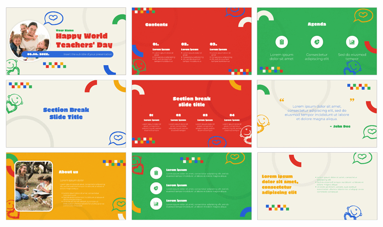 Happy World Teachers' Day Google Slides PowerPoint Templates