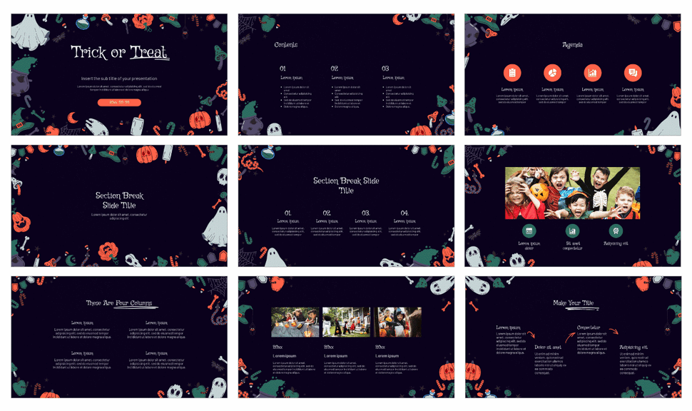 Trick or Treat Presentation Templates - Google Slides PowerPoint
