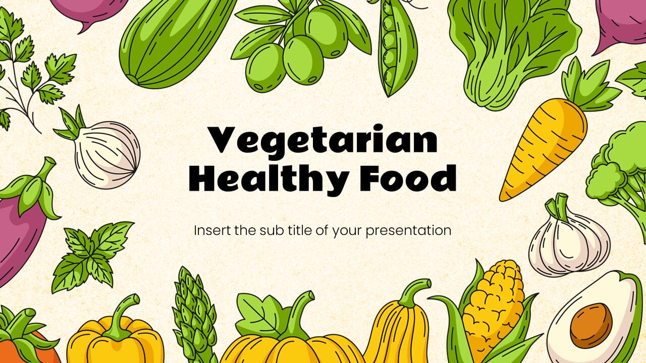 Vegetarian Healthy Food Free Google Slide PowerPoint Templates