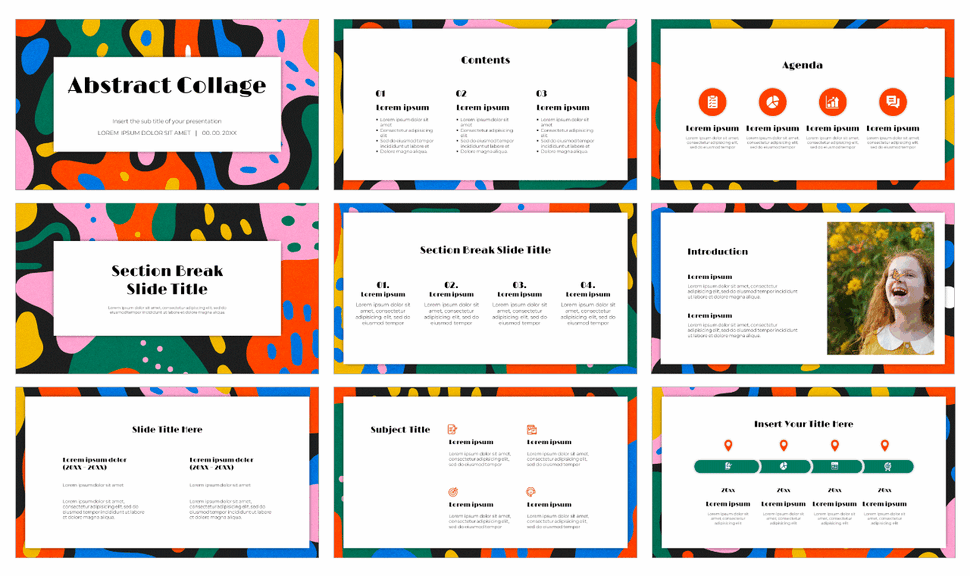 Abstract Collage Free Google Slides Theme PowerPoint Templates