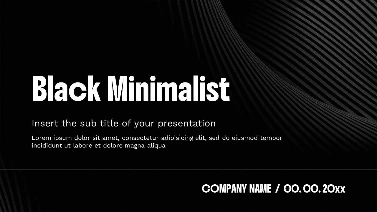 Black Minimalist Presentation Templates - Google Slide PowerPoint