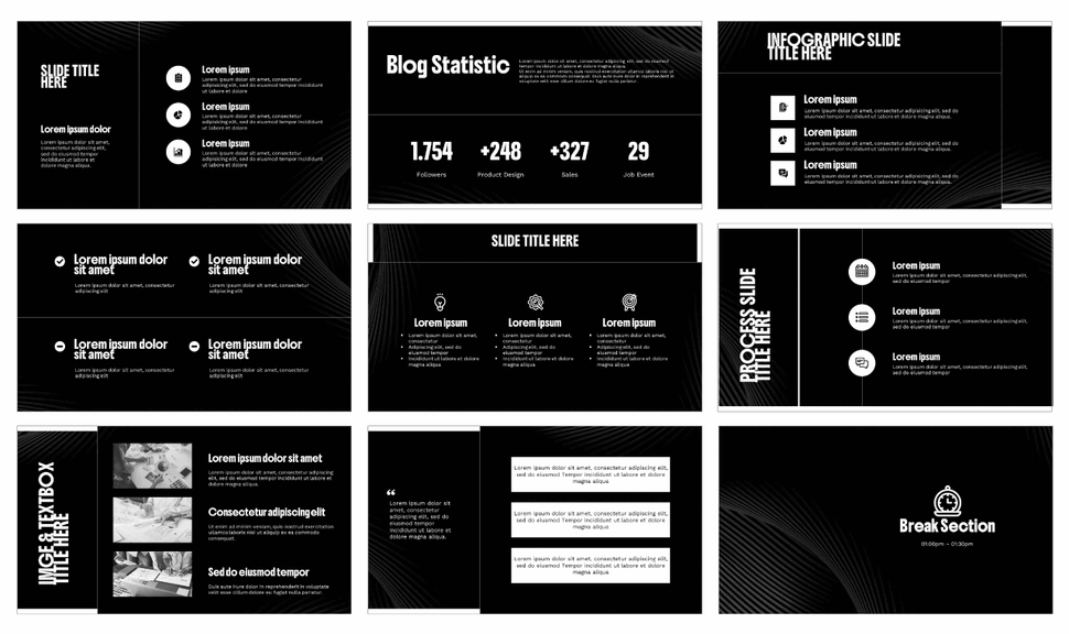 Black Minimalist Presentation Templates - Google Slide PowerPoint