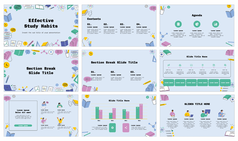 Effective Study Habits Google Slides Theme PowerPoint Template