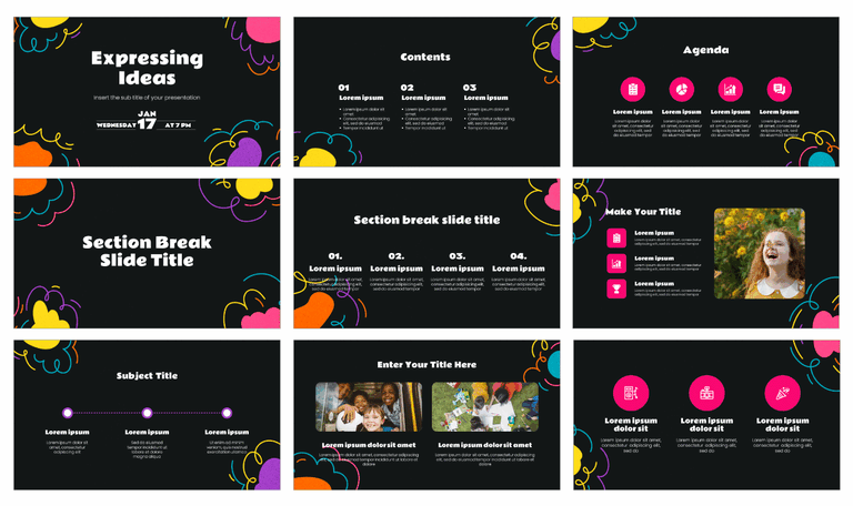 Expressing Ideas Presentation Templates - Google Slides and PPT