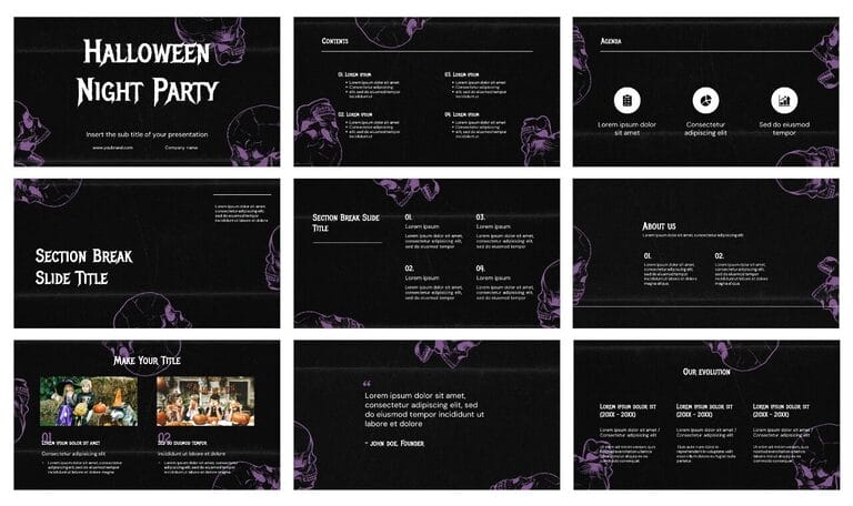 Halloween Night Party Google Slides Theme PowerPoint Templates