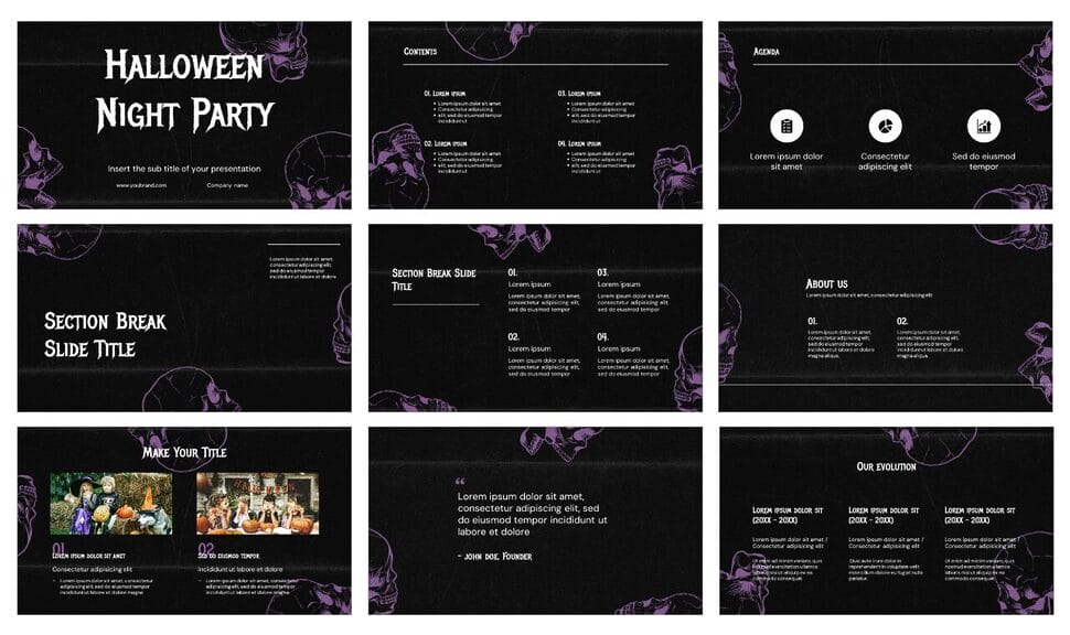 Halloween Night Party Google Slides Theme PowerPoint Templates