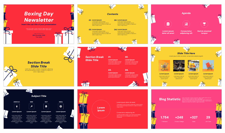 Boxing Day Newsletter Google Slides Theme PowerPoint Template