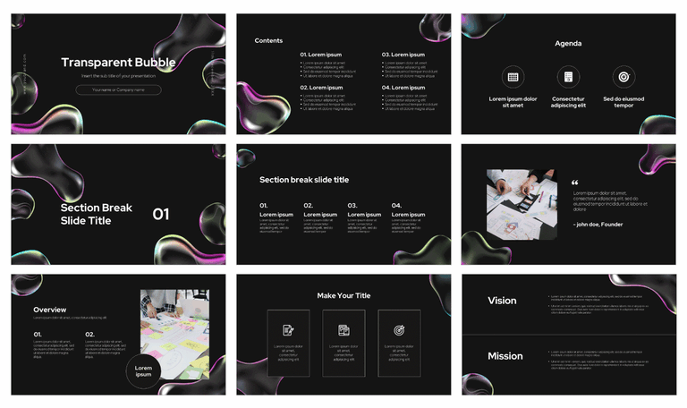 Transparent Bubble Google Slides Themes PowerPoint Templates