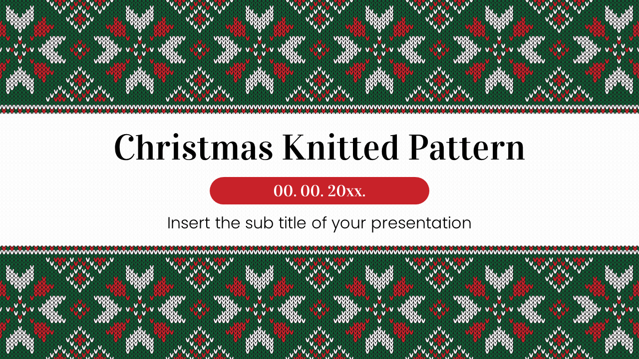 Christmas Knitted Pattern Google Slides PowerPoint Templates