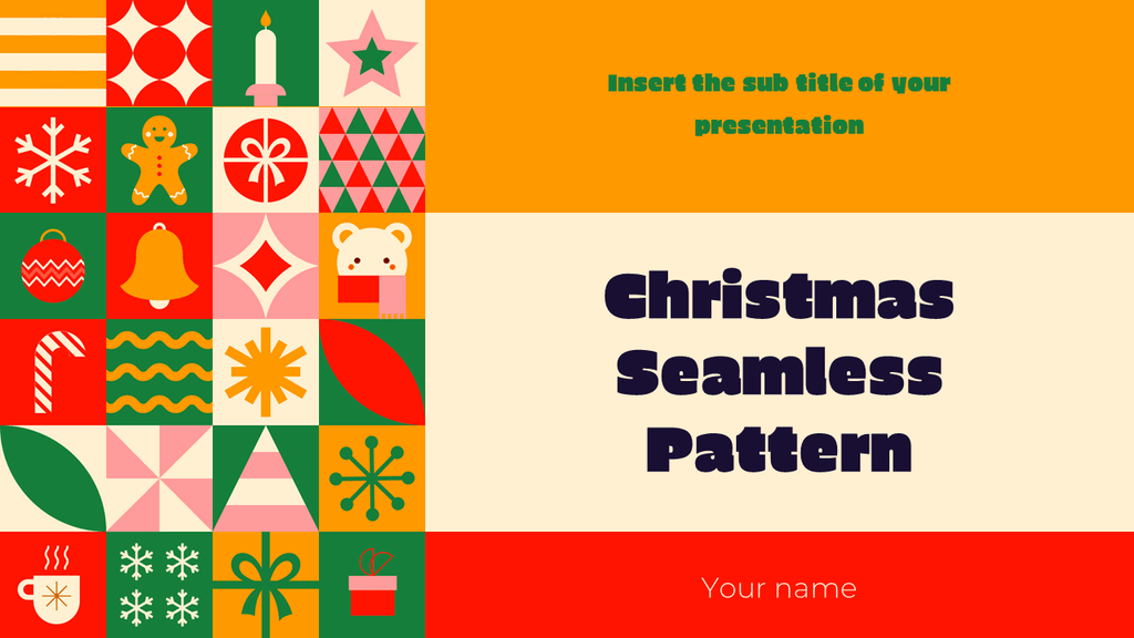 Christmas Knitted Pattern Google Slides PowerPoint Templates