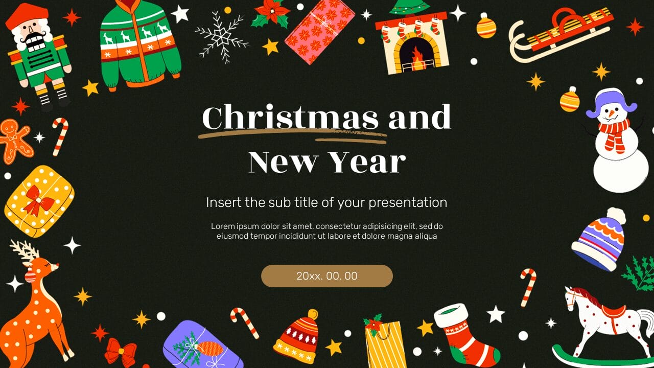 Happy New Year 2026 Google Slides Theme PowerPoint Template