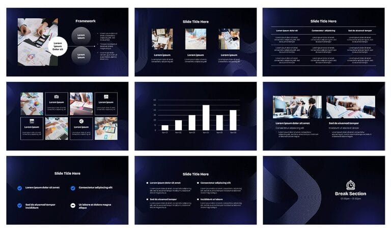 Abstract Dark Blue Google Slides Themes PowerPoint Templates