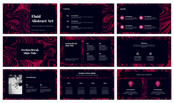 Fluid Abstract Art Google Slides Themes PowerPoint Templates