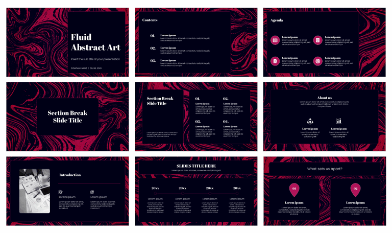Fluid Abstract Art Google Slides Themes PowerPoint Templates