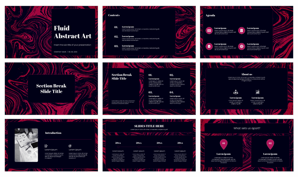 Fluid Abstract Art Google Slides Themes PowerPoint Templates