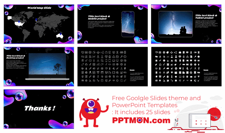 Neon Party Free Presentation Templates Google Slides PowerPoint