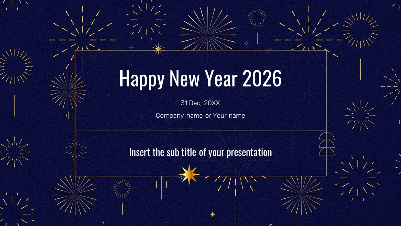 Happy New Year 2026 Google Slides Theme PowerPoint Template
