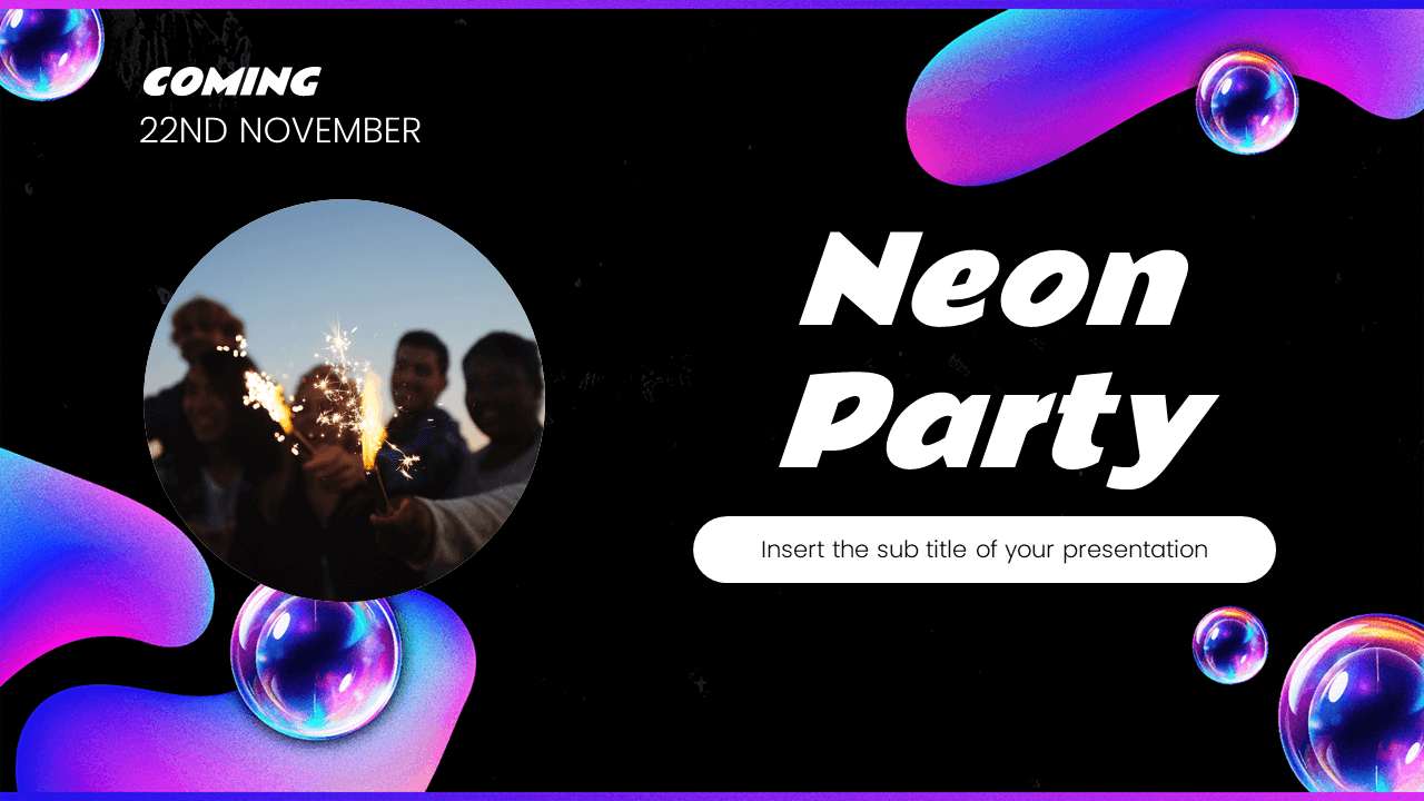 Neon Party Free Presentation Templates Google Slides PowerPoint