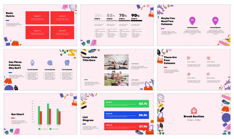 Fitness and Exercise Google Slides Themes PowerPoint Templates