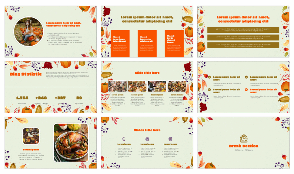 Happy Thanksgiving Free Presentation Template - Google Slides
