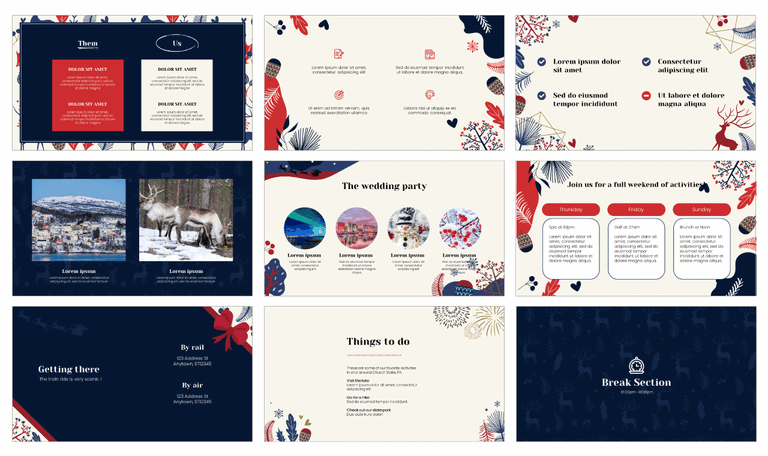Collection of Winter Google Slides Themes PowerPoint Templates