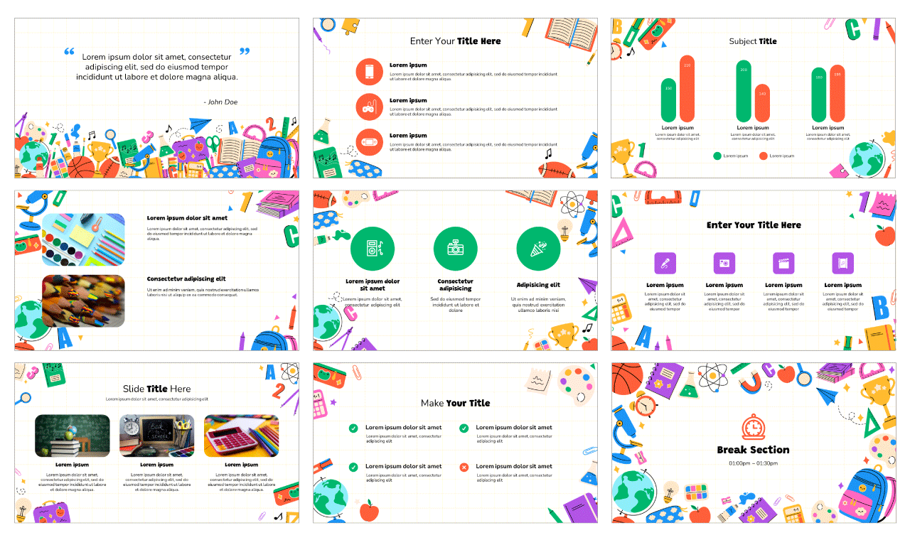 Back to School Supply Shopping Lists Google Slides PPT Template