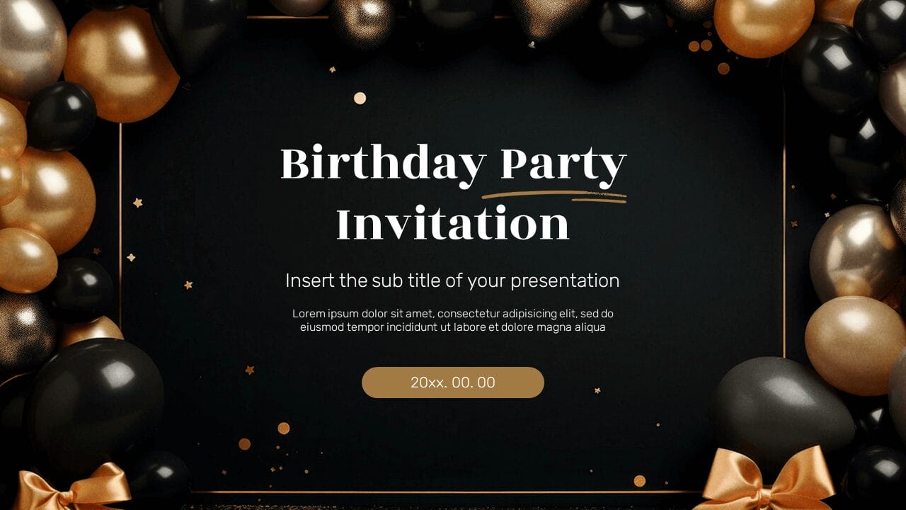 Birthday Party Invitation Free Google Slides PowerPoint Templates