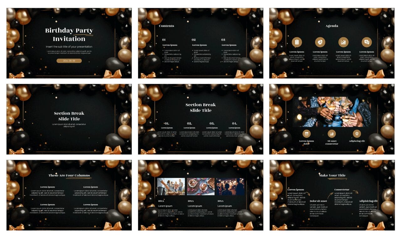 Birthday Party Invitation Free Google Slides PowerPoint Templates