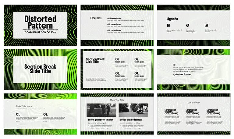 Distorted Pattern Presentation Templates - Google Slides and PPT