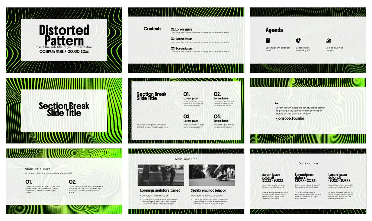 Distorted Pattern Presentation Templates - Google Slides and PPT