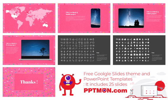 Donut Candy Sprinkles Google Slides Theme PowerPoint Template